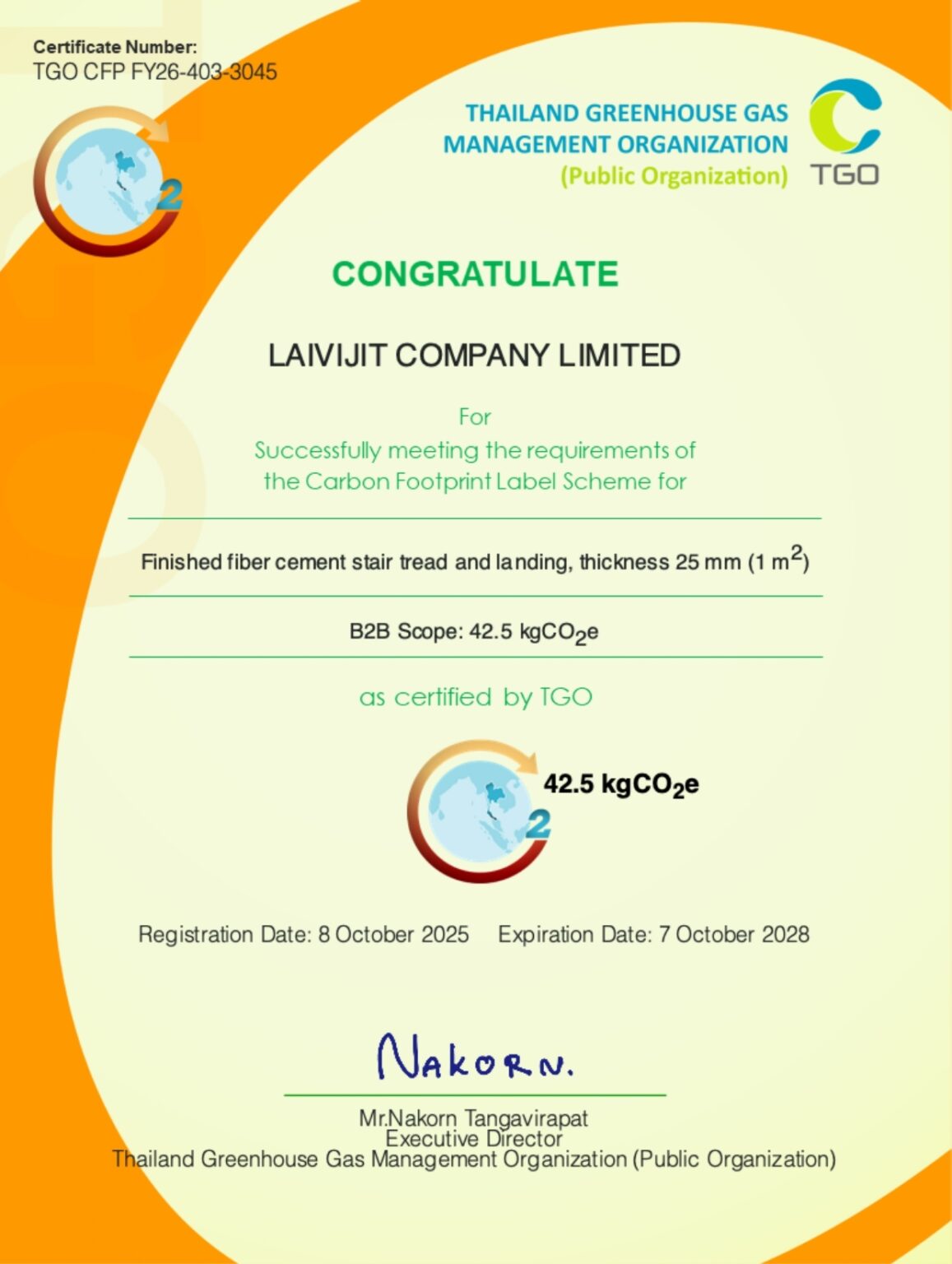 CERTIFICATE CFP - LAIVIJIT